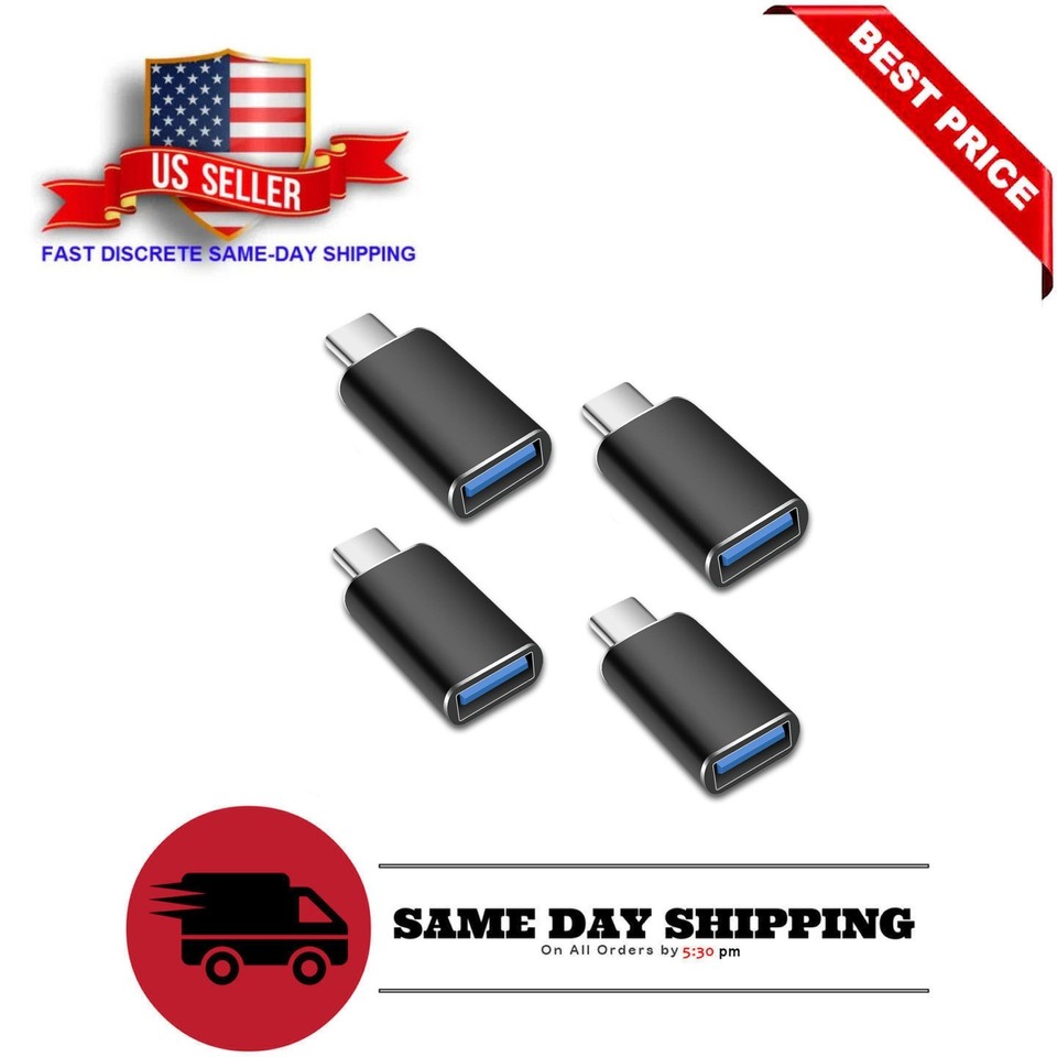 4 Pack USB-C 3.1 Male to USB A Female Adapter Converter OTG Type C ...