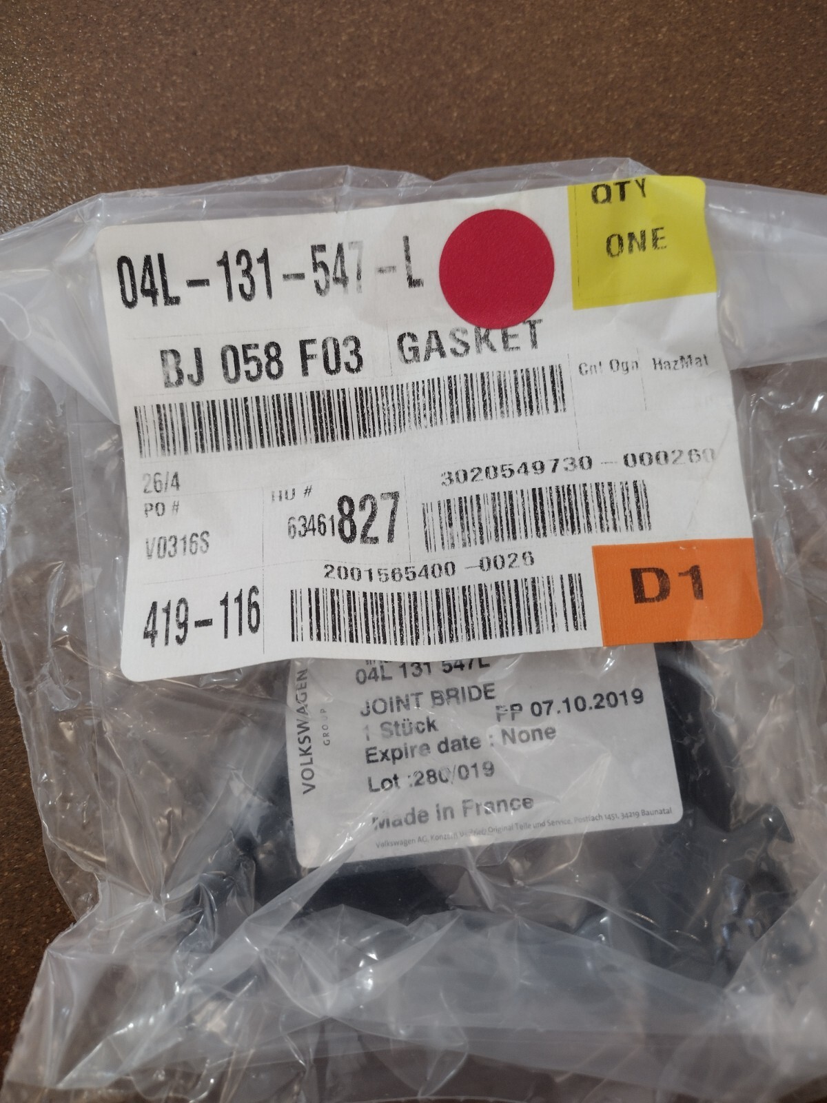 VW Volkswagen OEM 2015 PASSAT Emission-egr Valve Gasket 04L131547L for ...