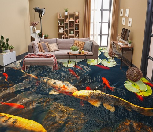 3D Red Goldfish O923 Floor WallPaper Murals Wall Print Decal 5D Eve ...