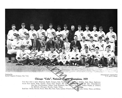 MLB 1929 Chicago Cubs Team Picture National League Champs 8 X 10 Photo ...