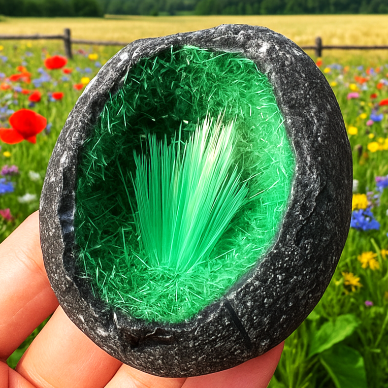 Natural Rare Meteorite Quartz Stone Green Copper Ore Cluster Crystal ...