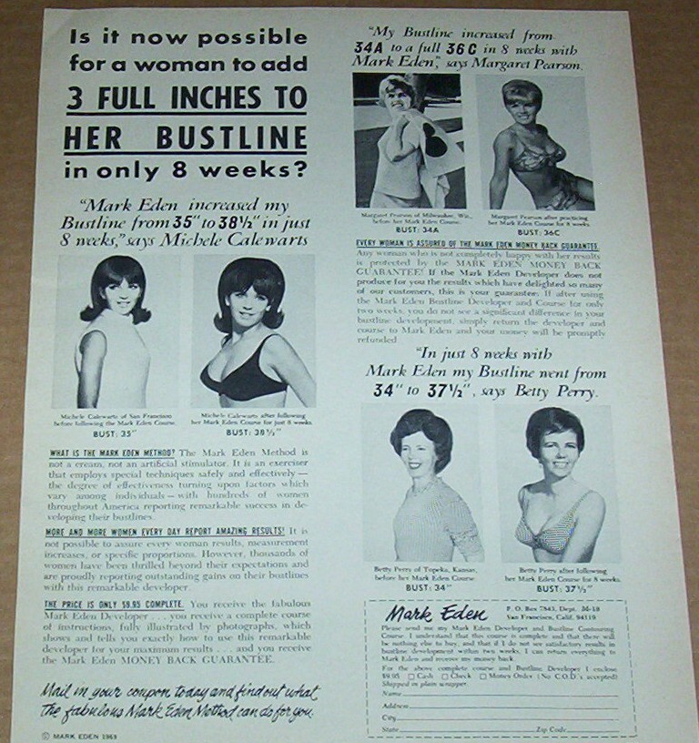 1969 print ad -Mark Eden Bustline Developer Bust sexy girl BETTY PERRY Calewarts | eBay