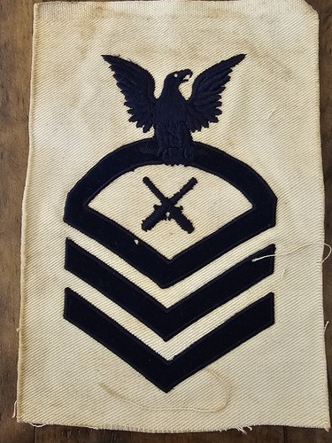 WWI USN Navy Chief Gunners Mate Left Leaning Rate Chevron Patch L@@K ...