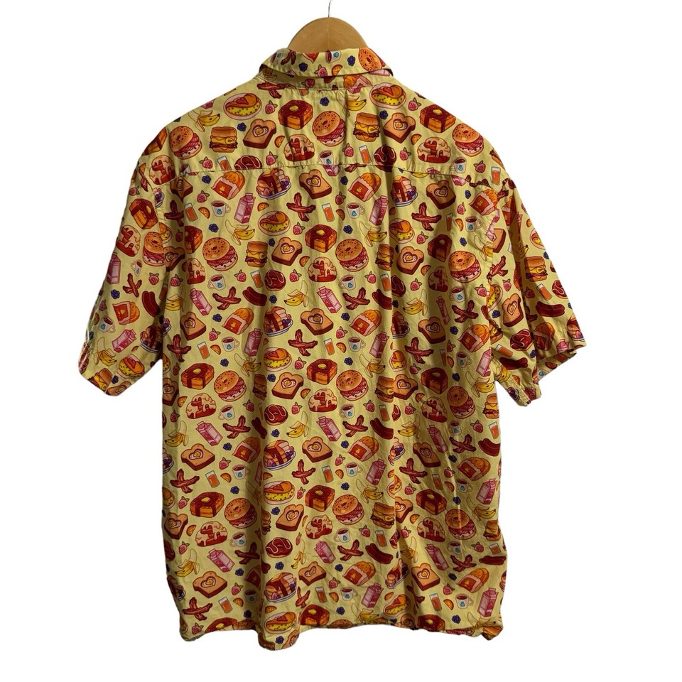 Lych Gate breakfast Donut Bacon Button Down Shirt XL | eBay UK