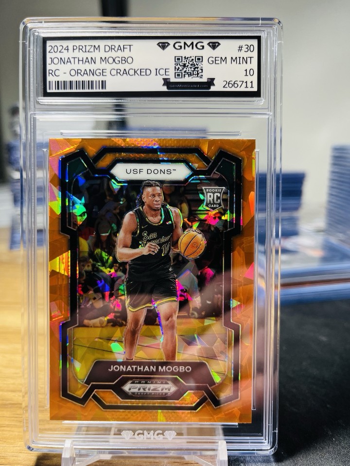 2024 Prizm Draft Jonathan Mogbo Rookie Orange Cracked Ice GMG Graded 10 ...