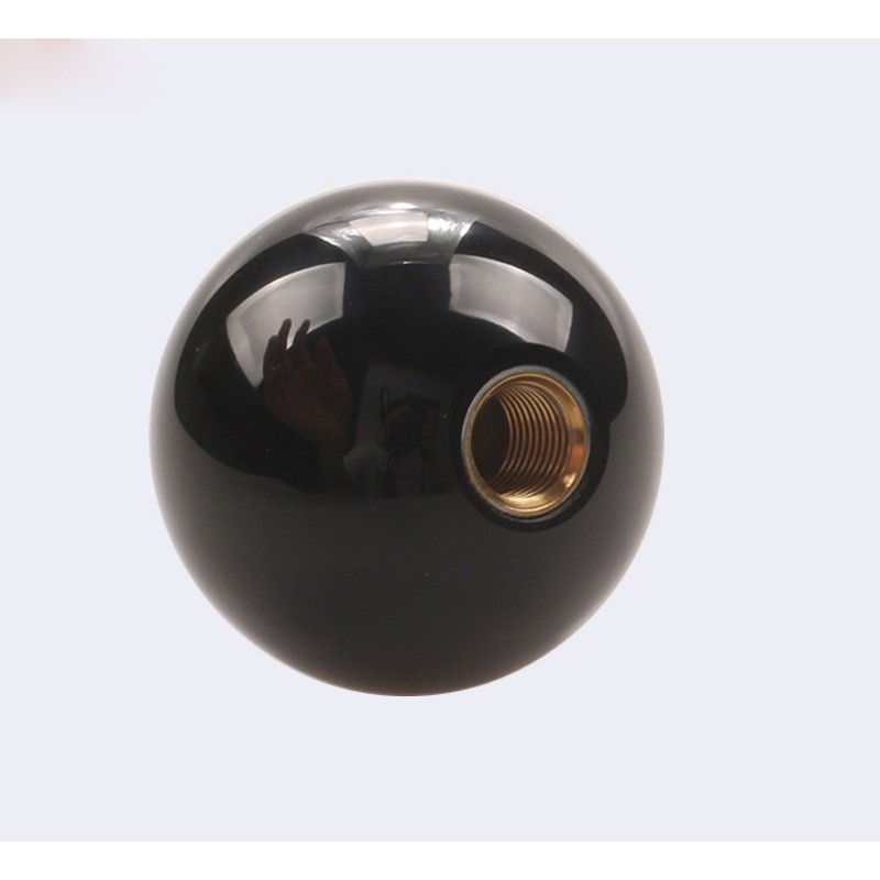 Round Ball Shift Knob Black Acrylic Universal Gear Shifter Head with 3 ...