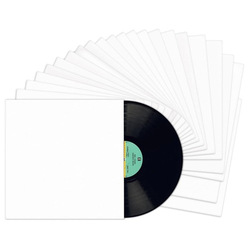 12" LP Vinyl Record Jackets - White Coated w/ No Center Hole | 25-Pack ...