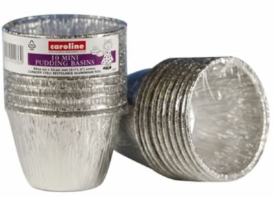 10 Individual Pudding Dishes Christmas Steam Round Foil Container ...