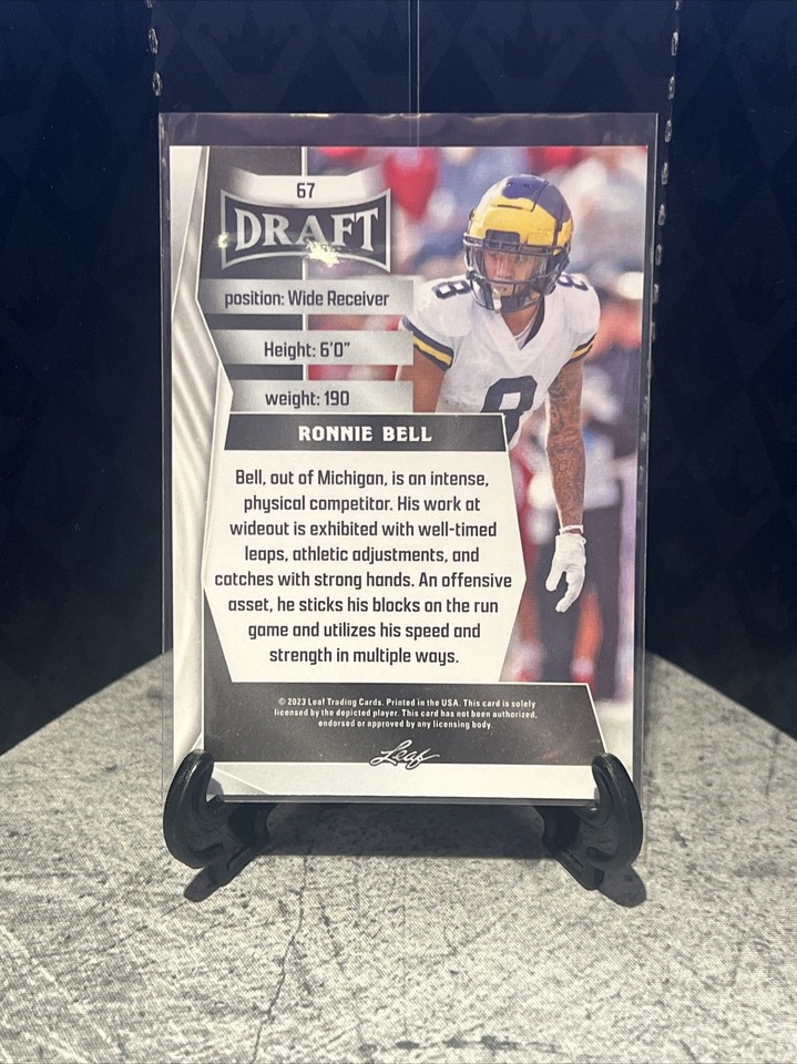 2023 Leaf Draft Picks Ronnie Bell Michigan Rookie card #67 Gold | eBay