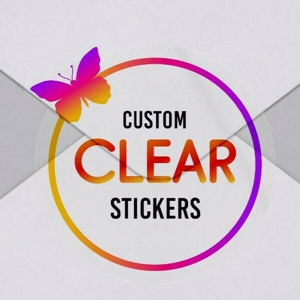 100 Custom Clear Labels Waterproof Clear Sticker Logo transparent ...