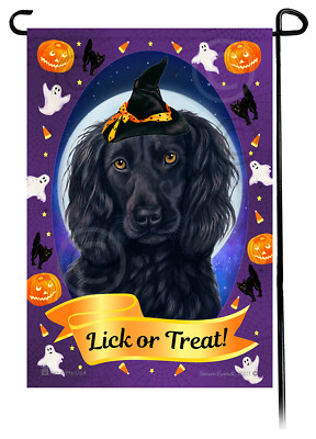 Halloween Garden Flag - Black Boykin Spaniel | eBay