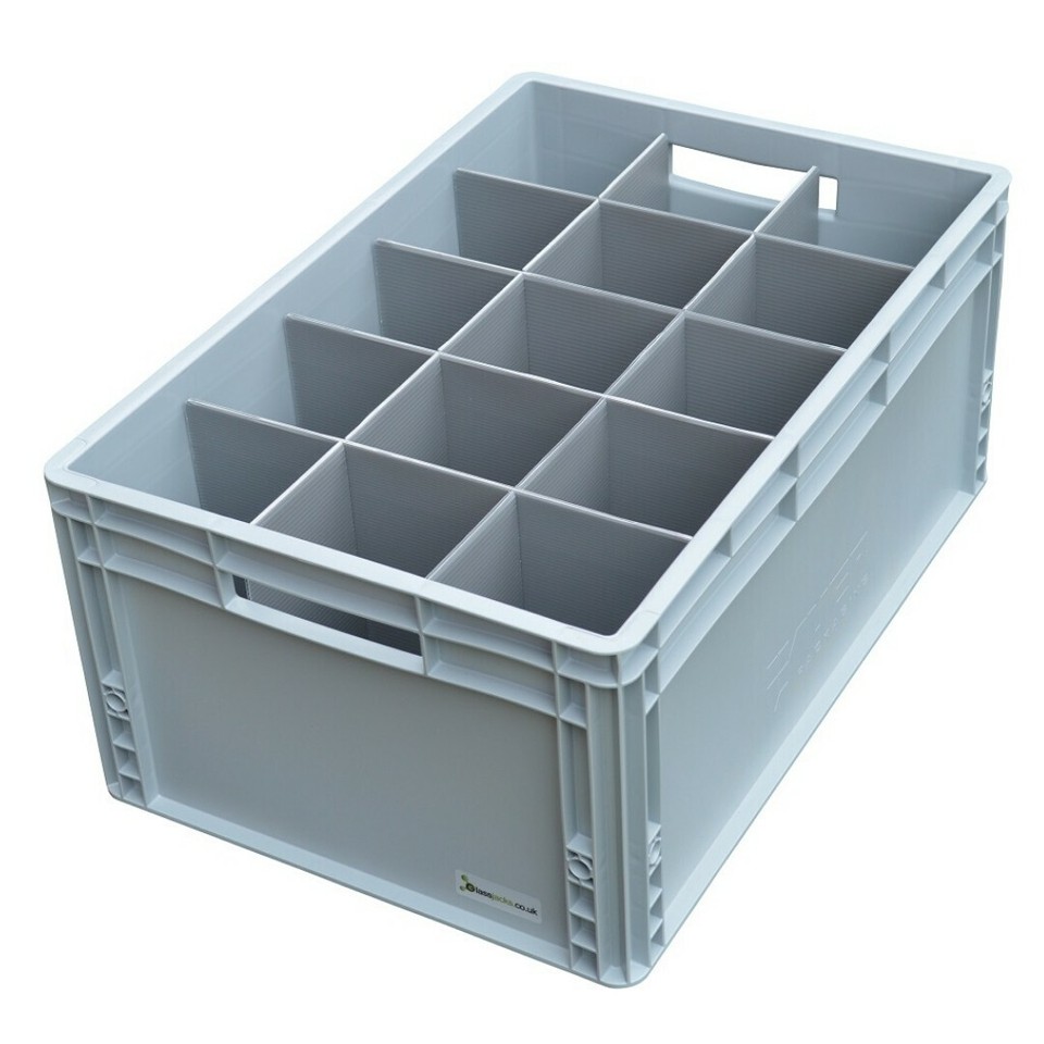 Beer Pint Glass Storage Crate Container - Euro Crate - 15 Cells - 2 ...