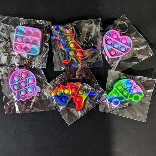 Bubble Fidget Toys Pop It Push Circles Small Keychains (6) | eBay
