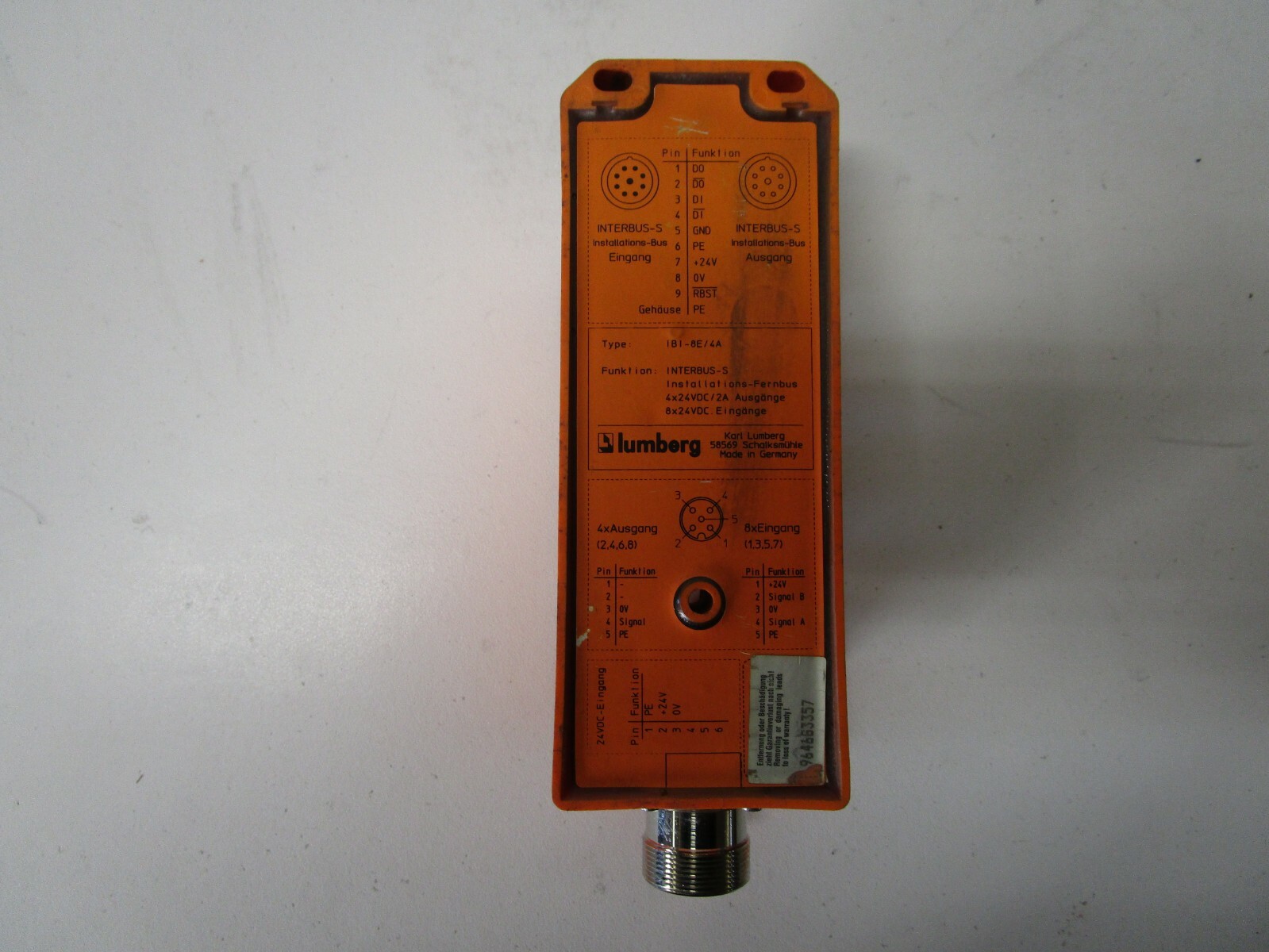 LUMBERG AUTOMATION IBI-8E/4A INTERBUS-S REMOTE MODULE - USED - FREE ...