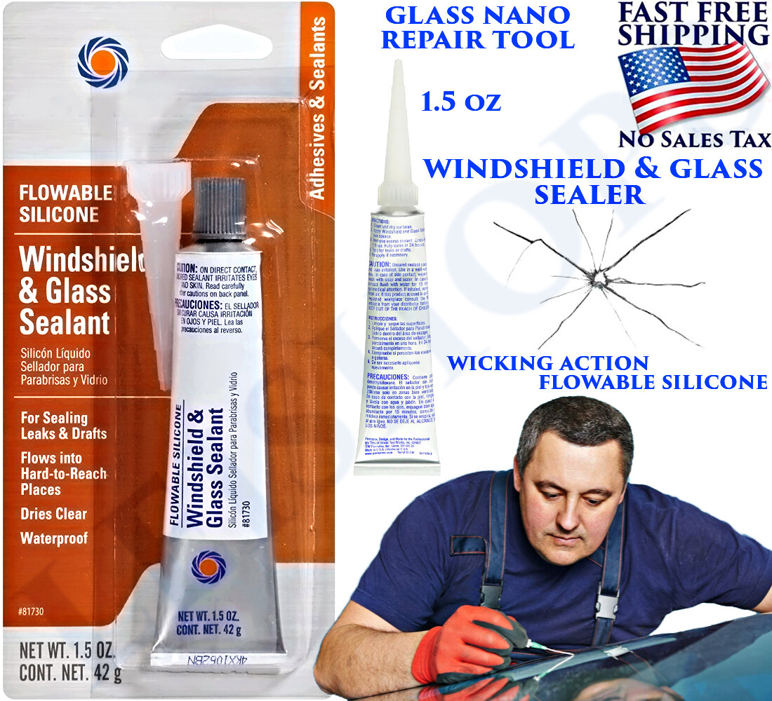 2 PCS DIY GLASS SEALER REPAIR CAR WINDSHIELD CRACK CHIP SILICONE FLUID ...