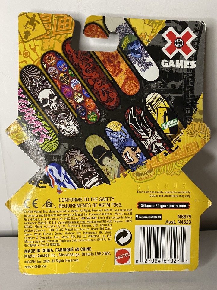 NEW Mattel X Games Skate Scratch Plate Skateboard Fingerboard | eBay