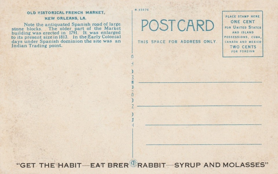 New Orleans LA -- Famous French Market -- Eat Brer Rabbit Syrup ...