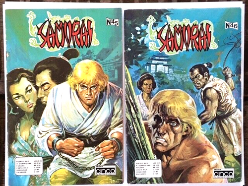 2 Samurai Spanish Comics Lot 45 and 46 (1983) Puerto Rico John Barry ...