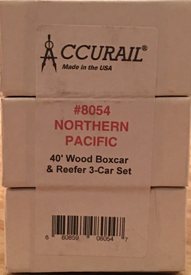 HO Accurail 8054 Northern Pacific 40’ Wood Reefer & Boxcar Kits (3-Car ...