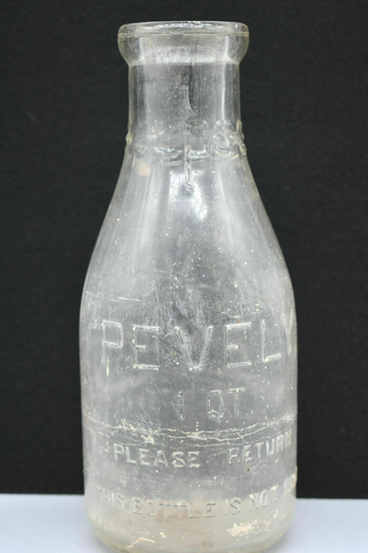 Vintage Pevely Dairy Glass Milk Bottle, Clear. - St. Louis, MO, Quart ...
