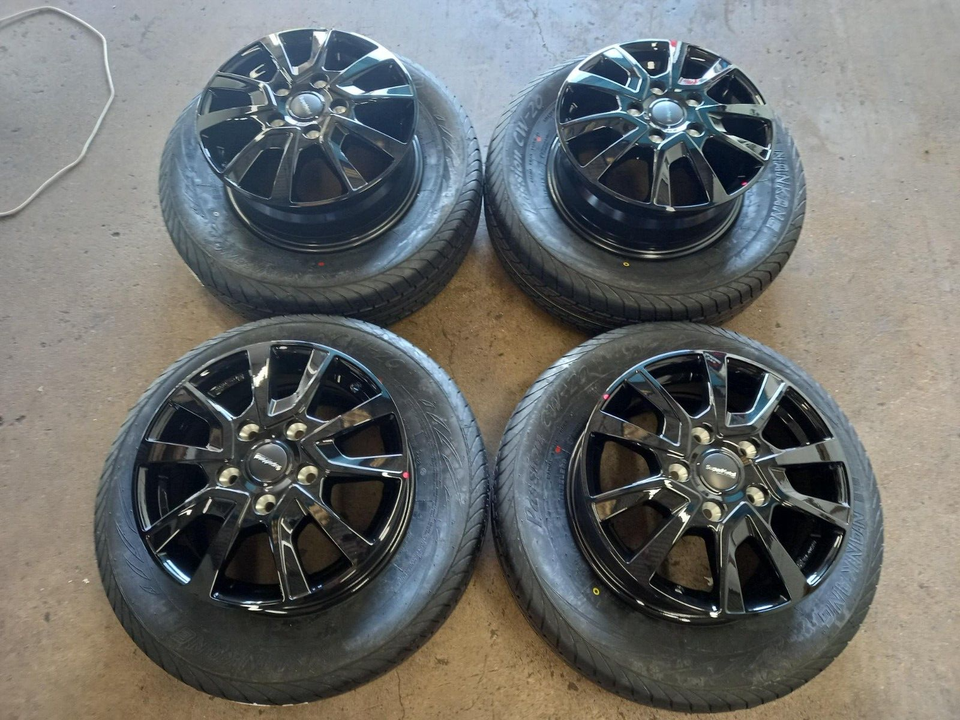 Supermetal Vault 16" Alloy Wheels Tyres Gloss Black Fiat Ducato ...