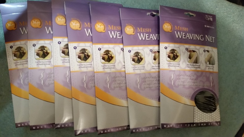 5pcs QFITT Mesh Weaving Net #501 Black 2 Different Type of Weave Nets ...