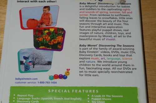 Disney Baby Einstein Baby Monet Discovering Seasons (DVD, 2005) Age 6 ...