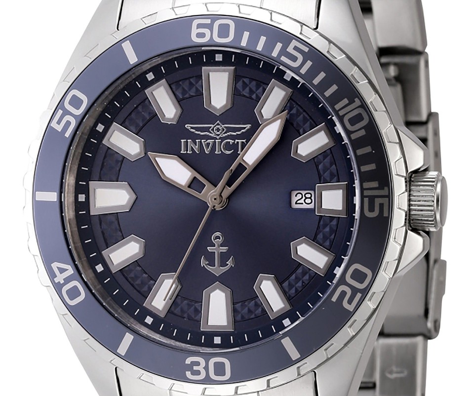 Invicta Ocean Voyage Stainless Steel Blue Dial Quartz INV46278 50M Mens ...