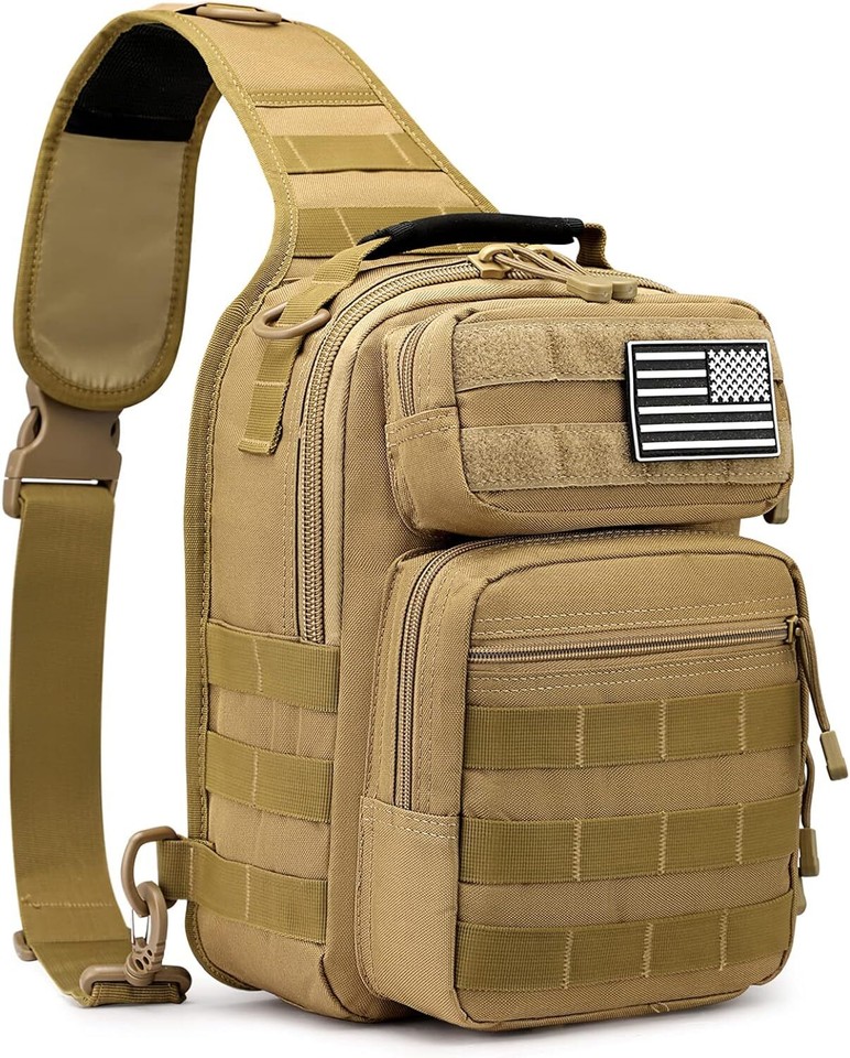 Tactical Sling Bag Backpack Military Shoulder Sling Pack Molle EDC ...