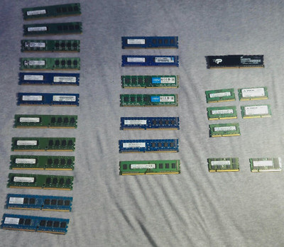 RAM LOT OF 27 ASSORTED DIMM, SO-DIMM DDR2. DDR3, DDR4 RAM MODULES, | eBay