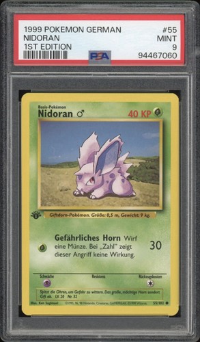 1999 Pokemon GERMAN 1st Edition Base Set Nidoran 55/102 PSA 9 MINT | eBay