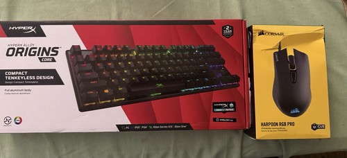 HyperX Alloy Origins Core Aqua Tactile Gaming Keyboard,/ Corsair Mouse ...