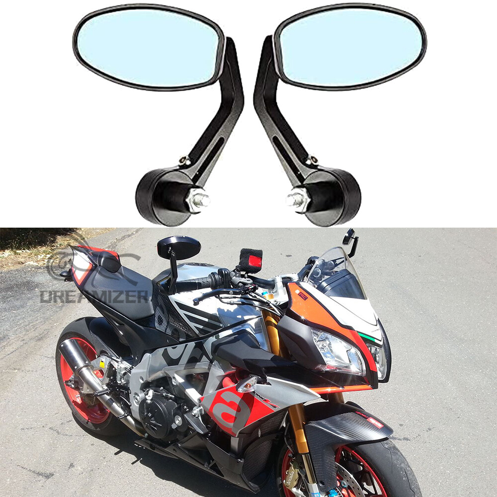 For Aprilia Tuono 1100 Motorcycle 7/8" Handle Bar End Rearview Oval ...