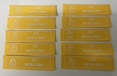 10 FR NFPA 2112 Iron On Patch / Tag Fire Retardant Pants Shirt Jacket ...