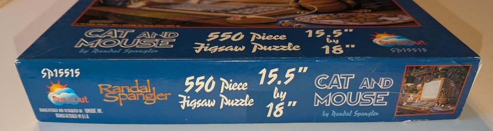 Sunsout CAT AND MOUSE by Randal Spangler 550 pc Jigsaw Puzzle DRAGLINGS ...