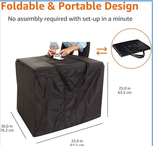 Amazon Basics Portable Foldable Photo Studio Box with LED Light, Black ...