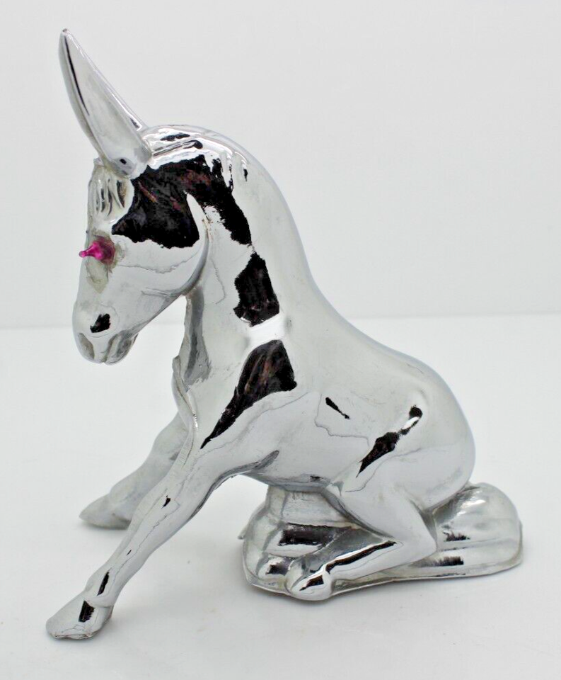 Vtg Chrome Donkey Hood Ornament Light Up Purple Eyes Bulb & Wire Not ...