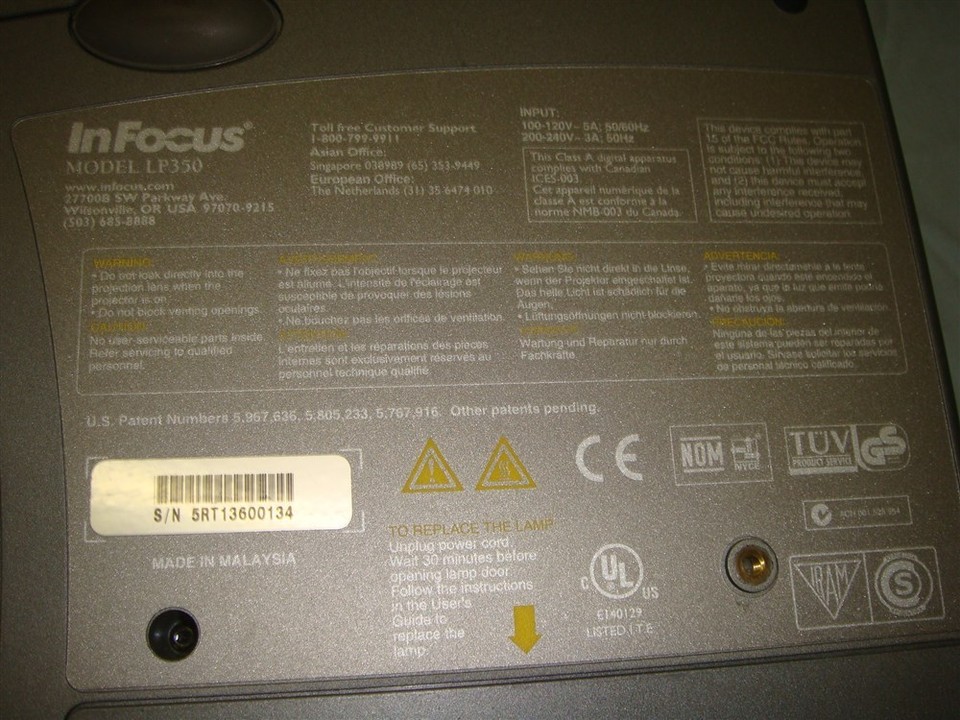 InFocus LP350 Multimedia DLP Digital Video Home Theater Projector | DLP ...