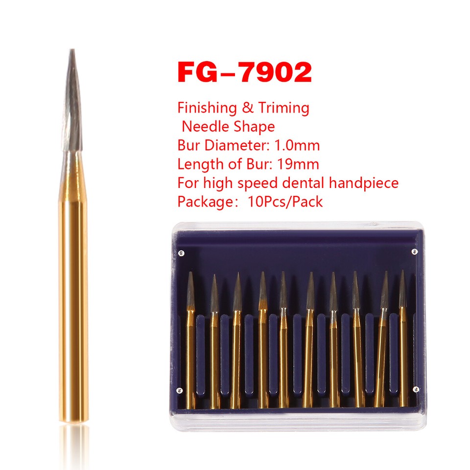 Dental Trimming & Finishing Gold Burs Carbide Bur FG 7901/7902 for High ...