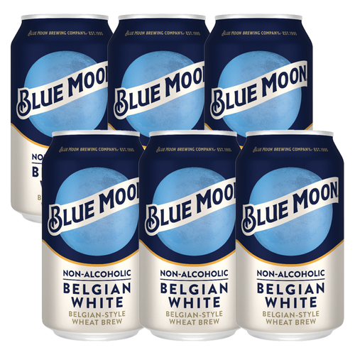 Blue Moon 6 Pack Non-Alcoholic Belgian Style Wheat Beer - Brew in 12oz ...