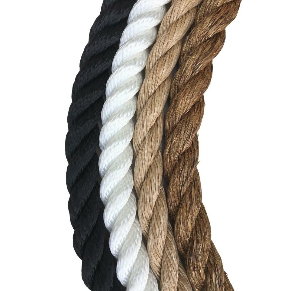 1 1/2" Black Polyester Dacron Rope Poly-Dac Battle Rope By The Foot $2. ...