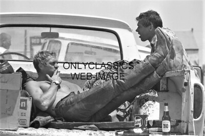 STEVE MCQUEEN RELAXING BACK OF PICK-UP TRUCK SMOKING 8X12 PHOTO LUCKY ...
