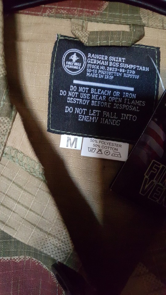 West German Sumpftarn Ranger Shirt WW2 Repro M size RARE | eBay