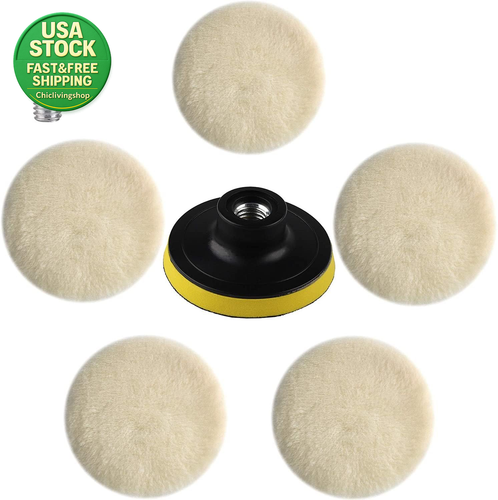 Wool Polisher Buffing Wheel 3 Inch Buffing Pads Set of 7 with M10 ...