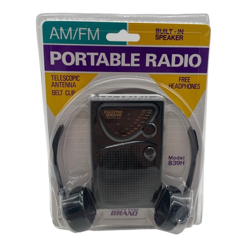 VTG Electro Brand Model 839H AM/FM Portable Radio w/ Headphones BRAND ...