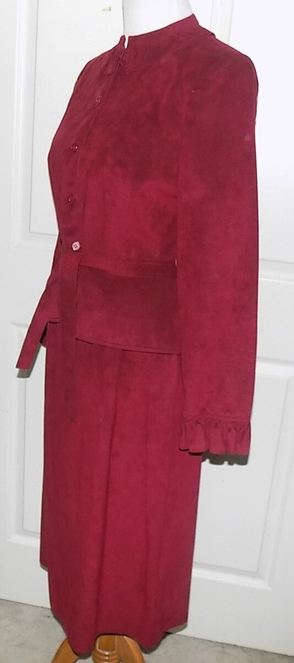 Vintage Burgundy Ultra Suede Skirt Suit Joan Leslie by Kasper Size 10 ...