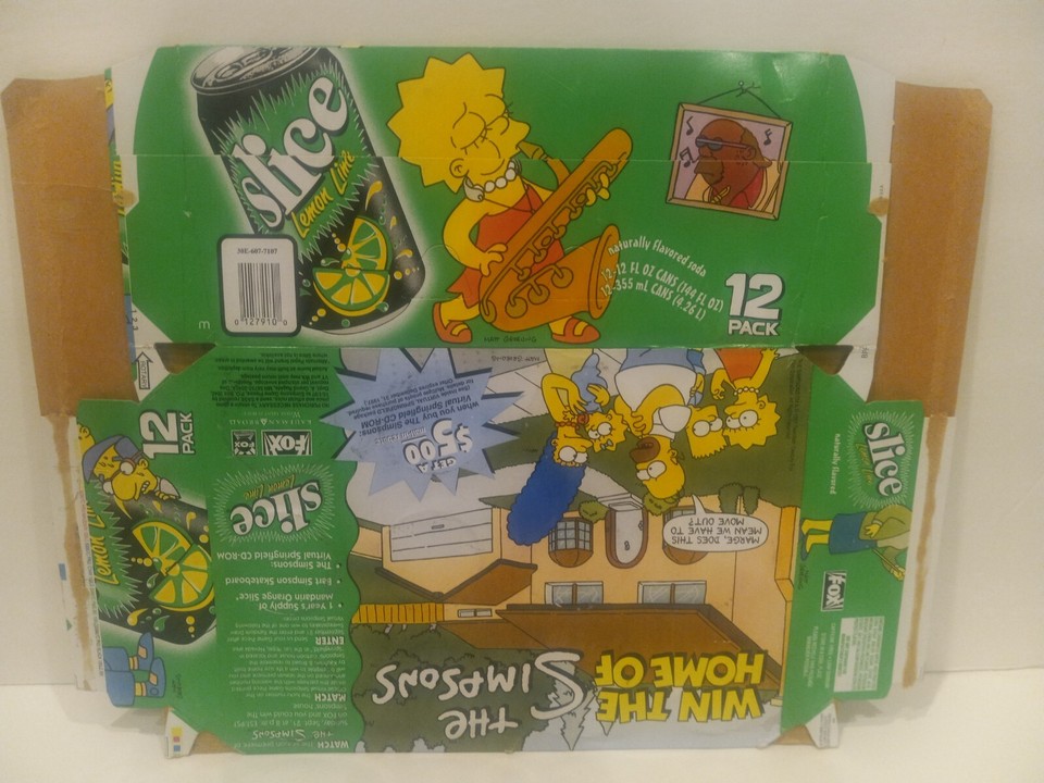 THE SIMPSONS 1997 PEPSI PRODUCTS SODA BOX Sprite - Lisa Simpson - Flat ...