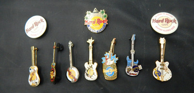 LOT OF 10 HARD ROCK CAFE GUITAR VARIETY PIN LOT COLLECTIBLE NICE PINS ...
