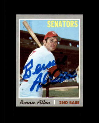 Bernie Allen Signed Authentic 1970 Topps Washington Senators Autograph ...