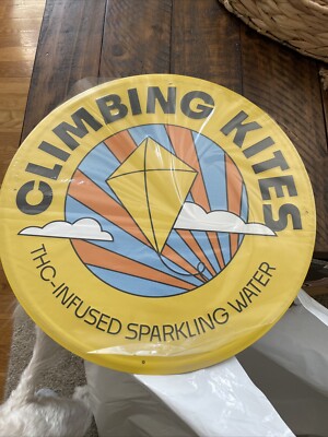 climbing kites thc-infused sparkling water metal sign | eBay